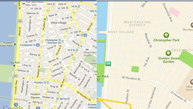Apple Maps Vs Google Maps - Techyv.com